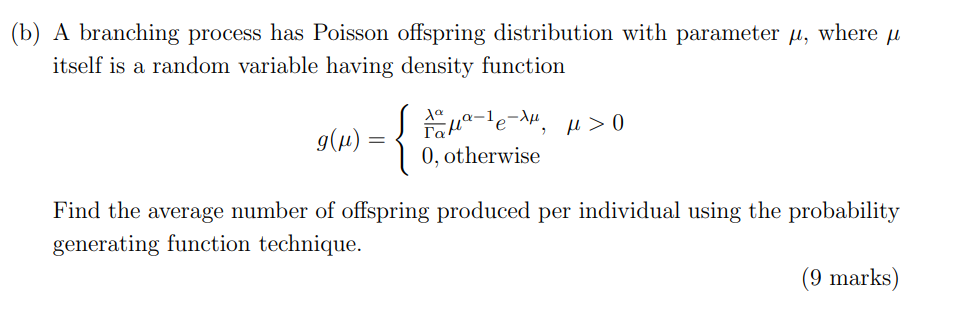 Solved A branching process has Poisson offspring | Chegg.com