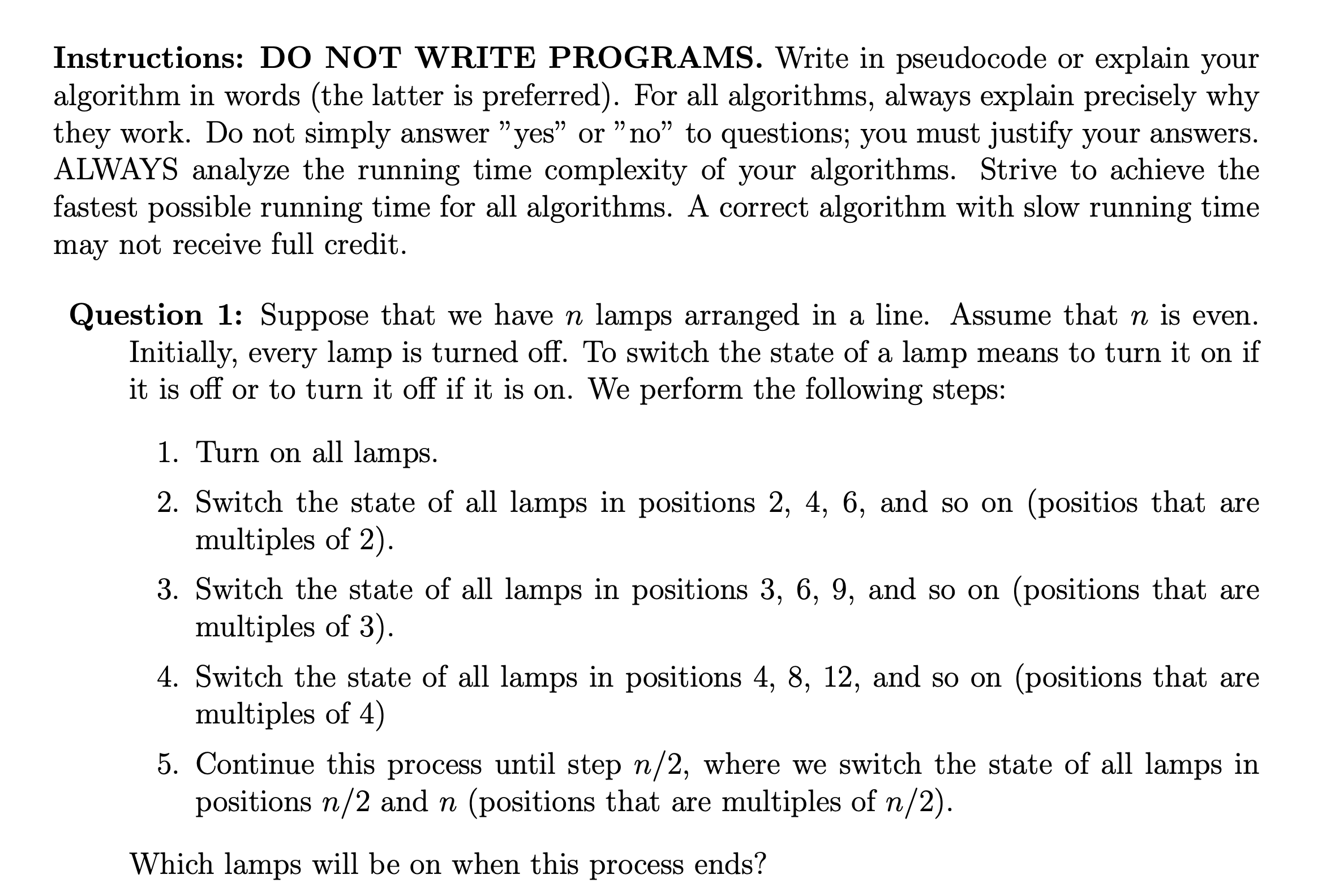 Solved Instructions: DO NOT WRITE PROGRAMS. Write in | Chegg.com
