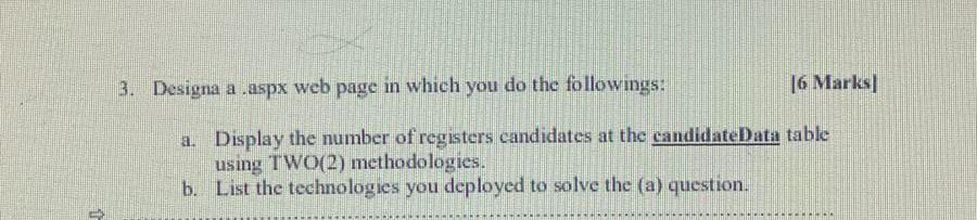 Solved 3. Designa a .aspx web page in which you do the | Chegg.com