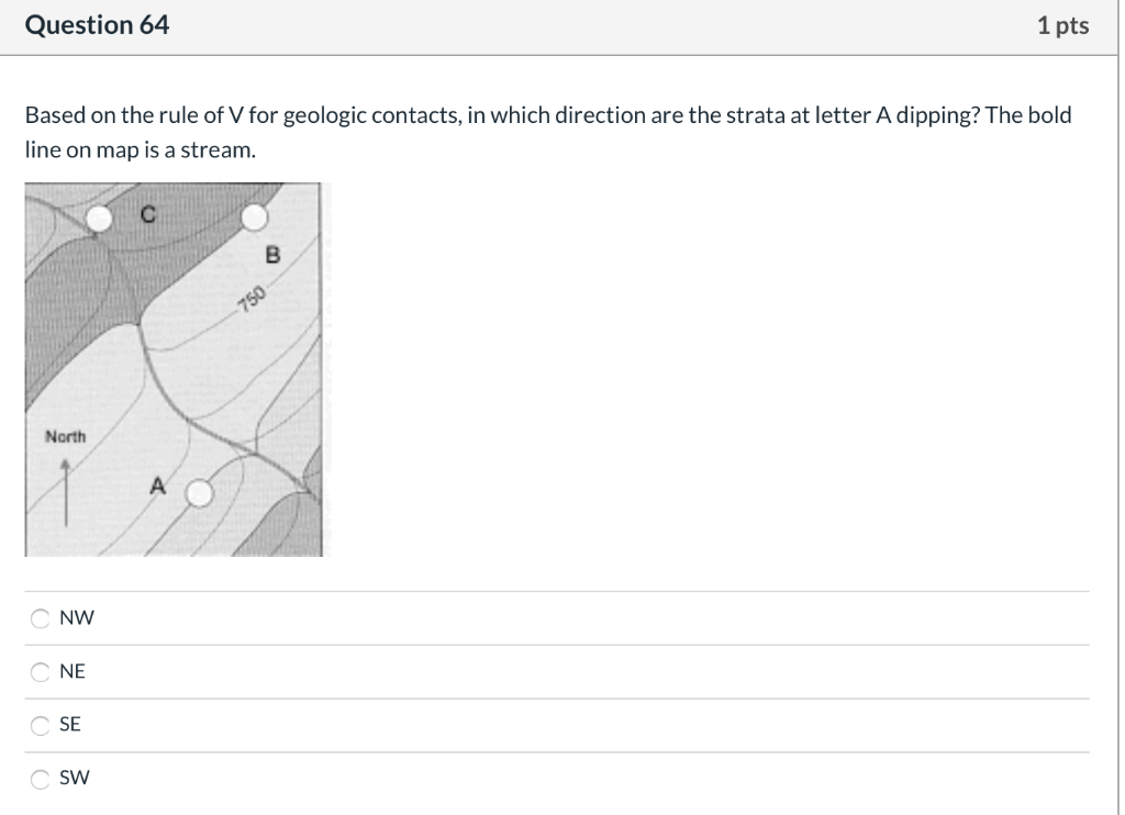 Solved Question 63 1 pts The following topographic maps | Chegg.com