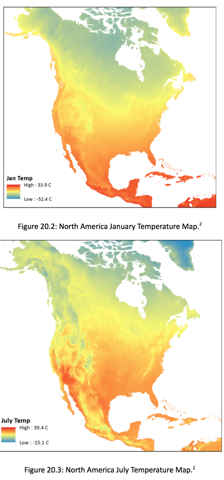 Solved Jan Temp High: 33.9 C Low: -52.40 Figure 20.2: North | Chegg.com