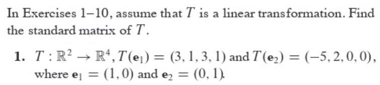 Solved In Exercises 1-10, assume that T is a linear | Chegg.com