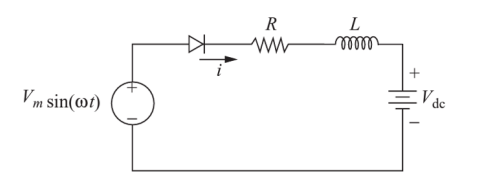Vac = 240 V rms, 60 Hz, Vdc = 100 V, R = 10 Ω, L = 75 | Chegg.com