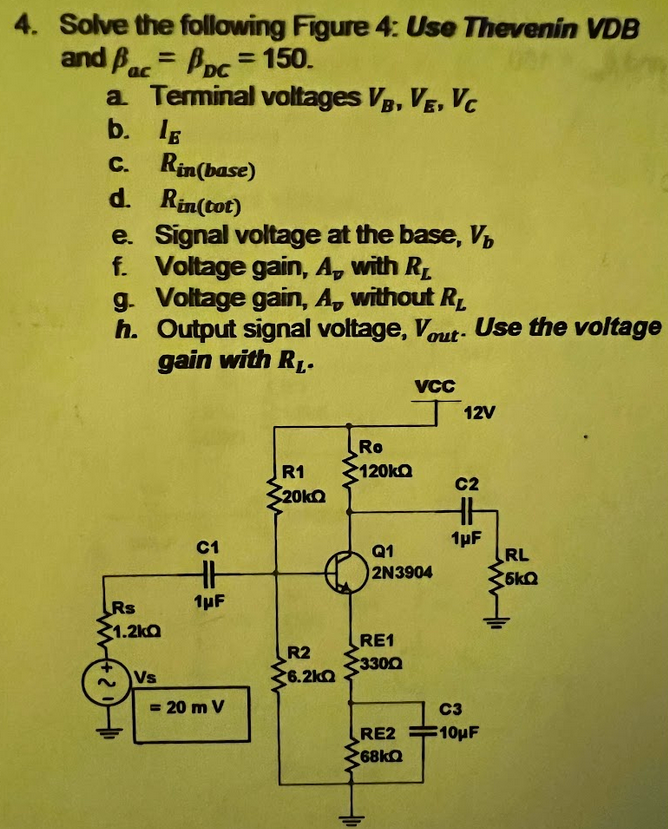 Solved 4. Solve the following Figure 4: Use Thevenin VDB and | Chegg.com