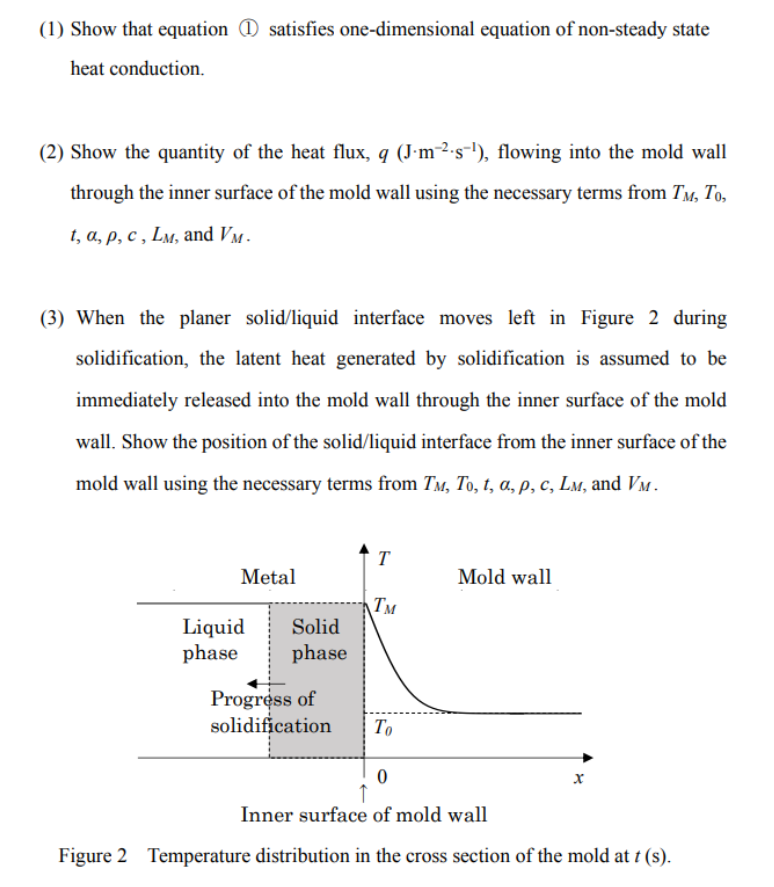 2. Consider uni-directional solidification of a metal | Chegg.com