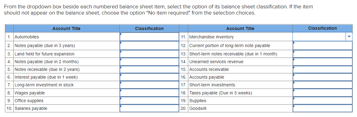 Solved Dropdown box options (the drop-down box options are | Chegg.com