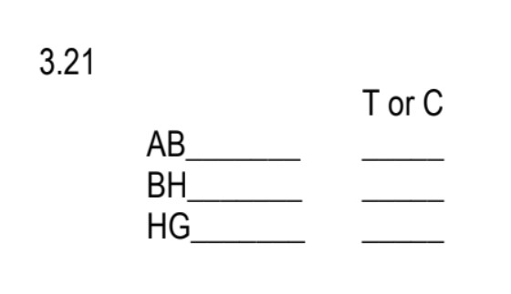 Solved 3.21 Solve for AB,BH, and HG. Use only one section | Chegg.com