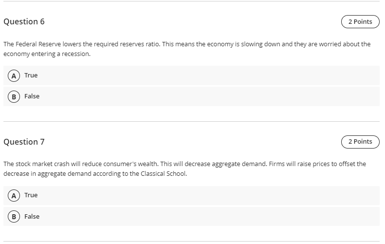 Solved The Federal Reserve lowers the required reserves | Chegg.com