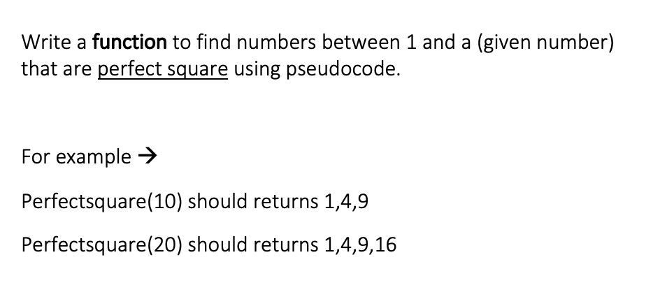 Solved Write a function to find numbers between 1 and a | Chegg.com