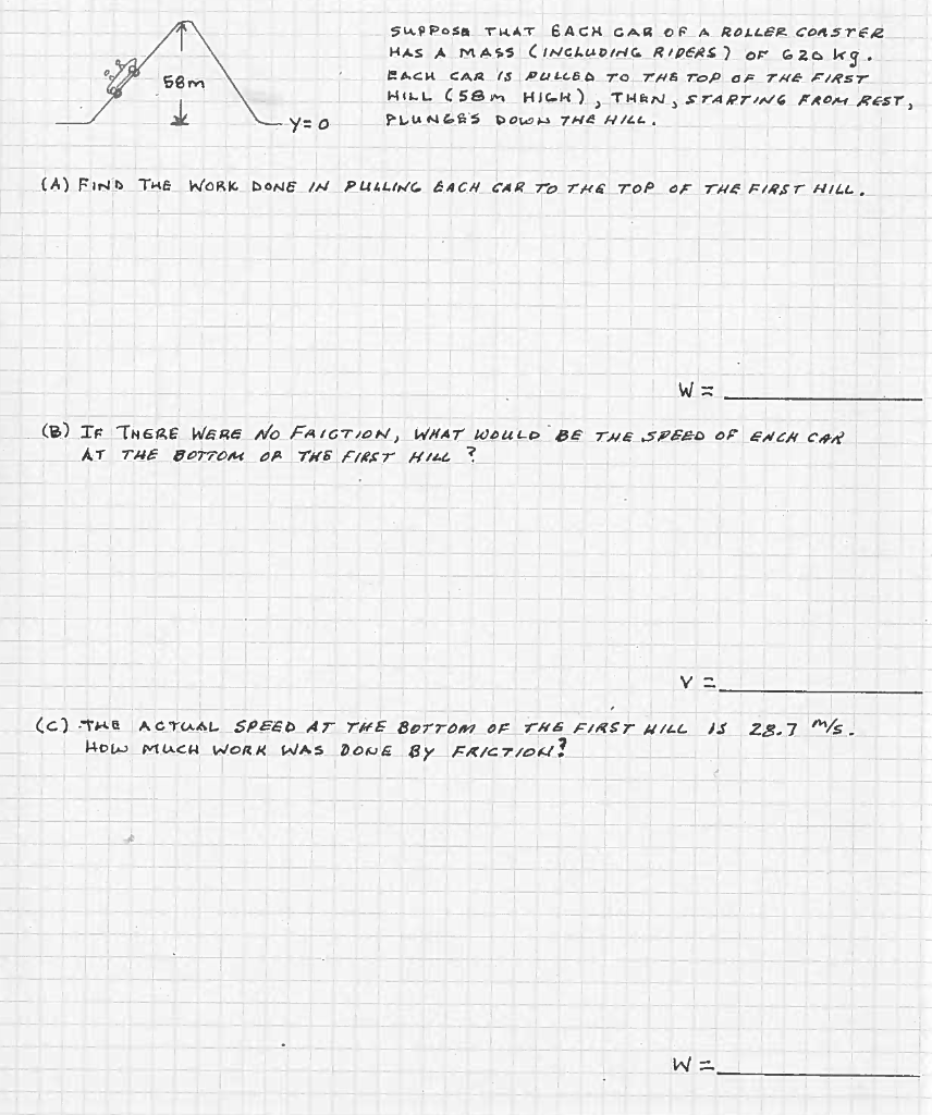 Solved 58m SUPPosa THAT EACX GAROFA ROLLER COASTER HAS A | Chegg.com