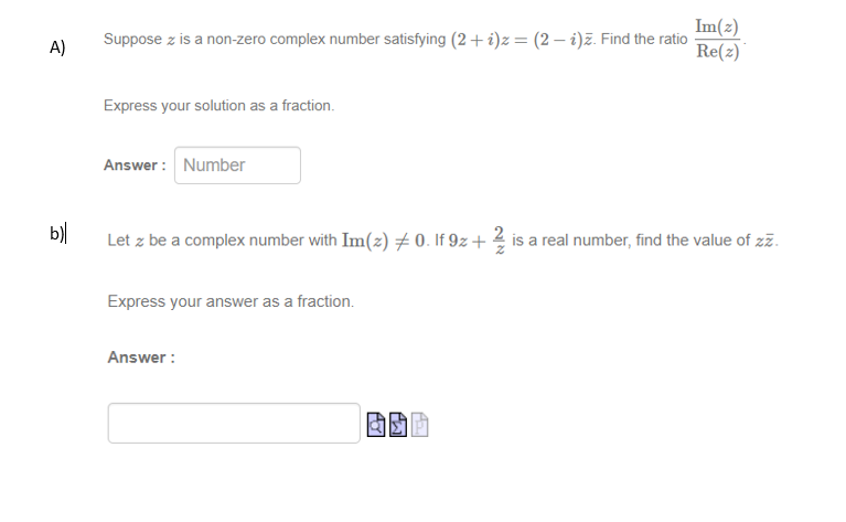 Solved A) Suppose z is a non-zero complex number satisfying | Chegg.com