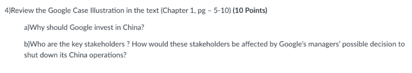 Solved 4)Review the Google Case Illustration in the text | Chegg.com