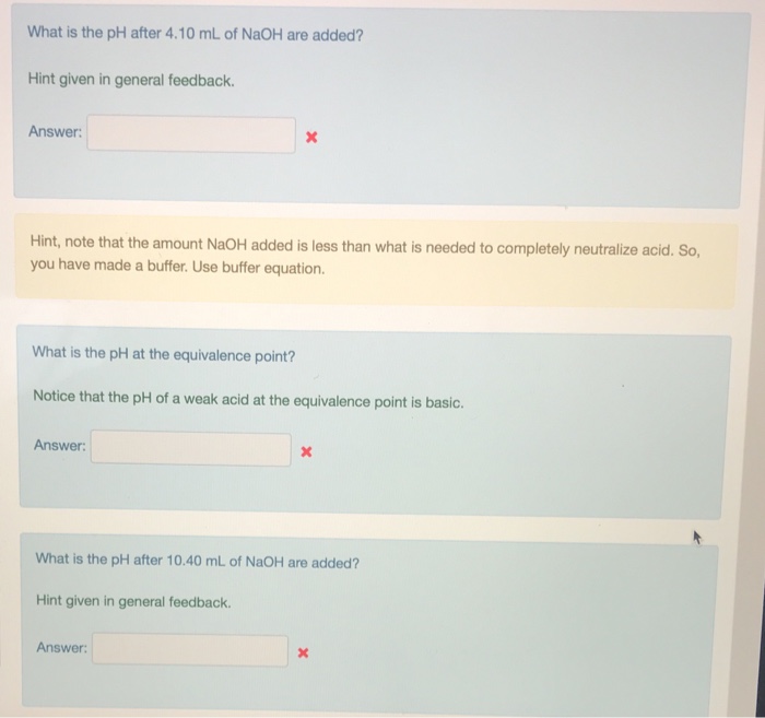 Solved Titration of a weak acid Calculate the pH during the | Chegg.com