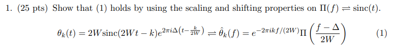 Solved how that (1) holds by using the scaling and shifting | Chegg.com