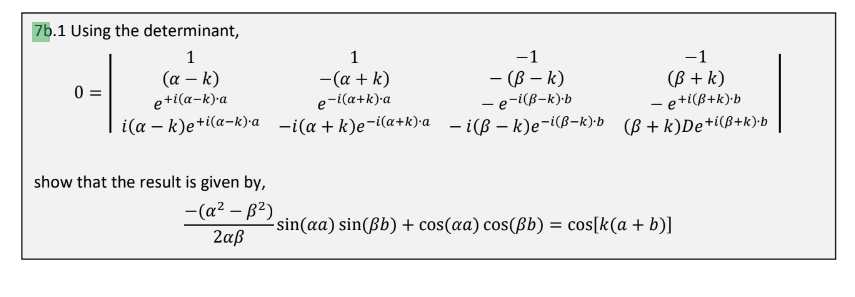 Solved 7b.1 Using the determinant, | Chegg.com