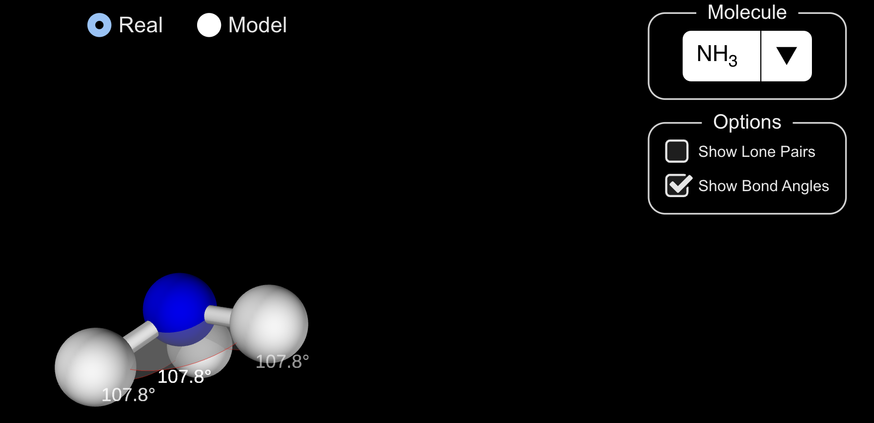Solved Molecule NH3 - note the bond angles for the this | Chegg.com