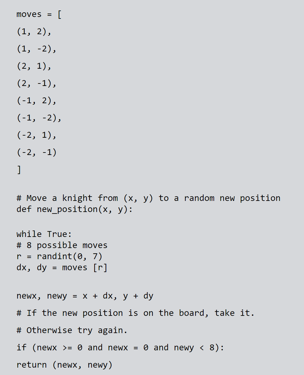 1. Write R code that can be used to simulate a knight | Chegg.com