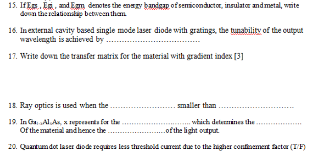 Solved 15. If Egs. Eg, and Egm denotes the energy bandgap of | Chegg.com