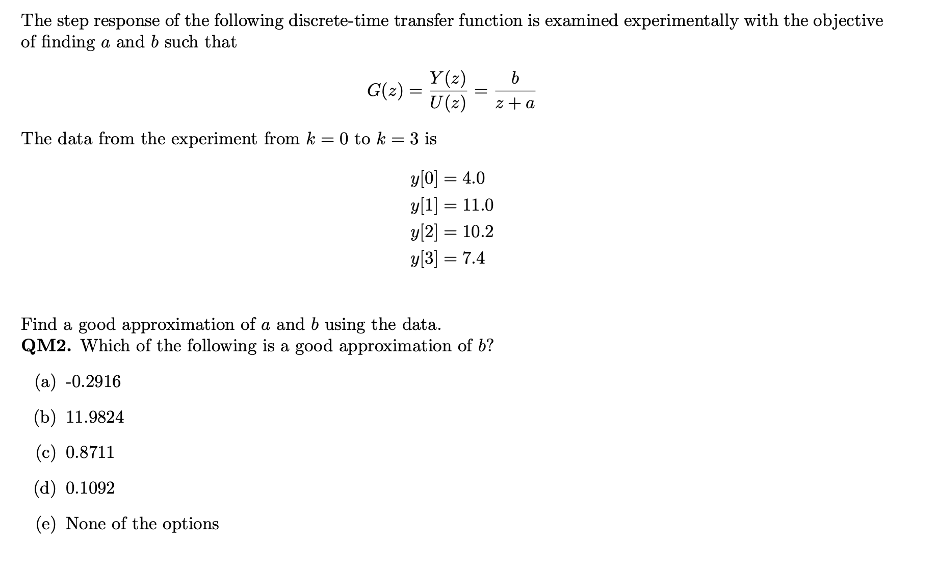 Solved The step response of the following discrete-time | Chegg.com
