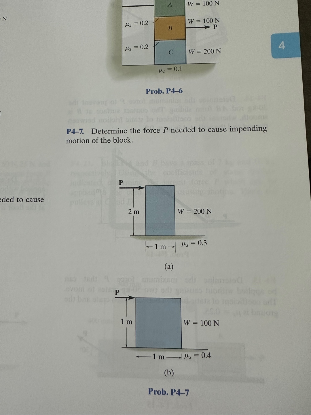 Solved Prob. P4-6 P4-7. Determine the force P needed to | Chegg.com