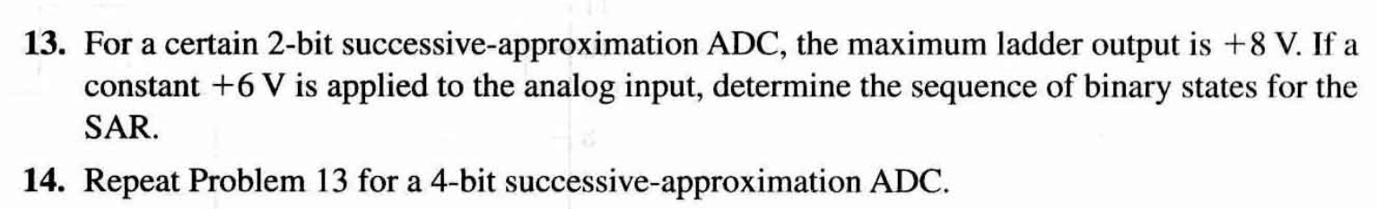 Solved 13. For a certain 2-bit successive-approximation ADC, | Chegg.com