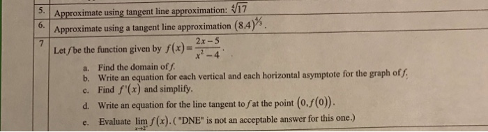Solved tangent line approximation: 417 6. | Approximate | Chegg.com