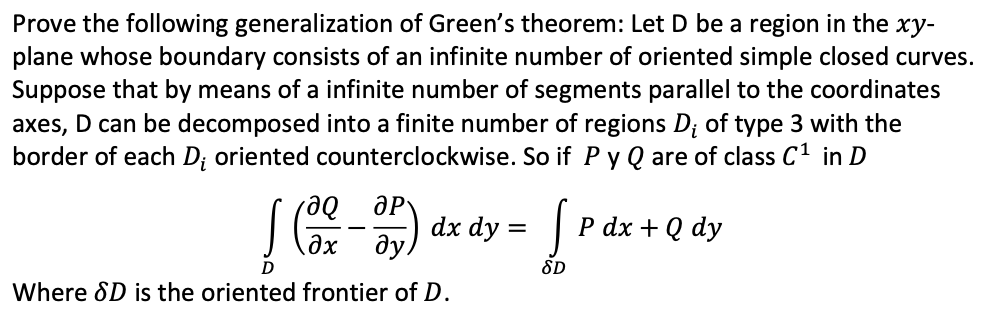 Solved Prove the following generalization of Green's | Chegg.com