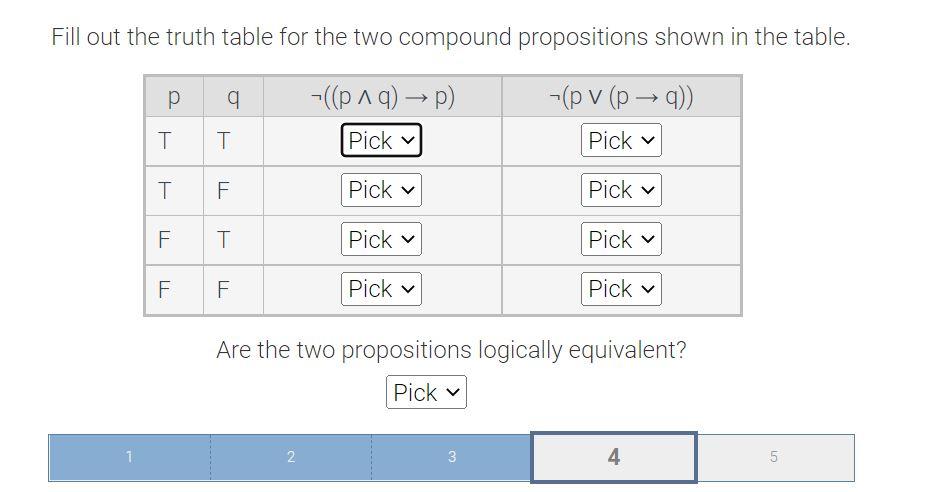 Solved Fill out the truth table for the two compound | Chegg.com