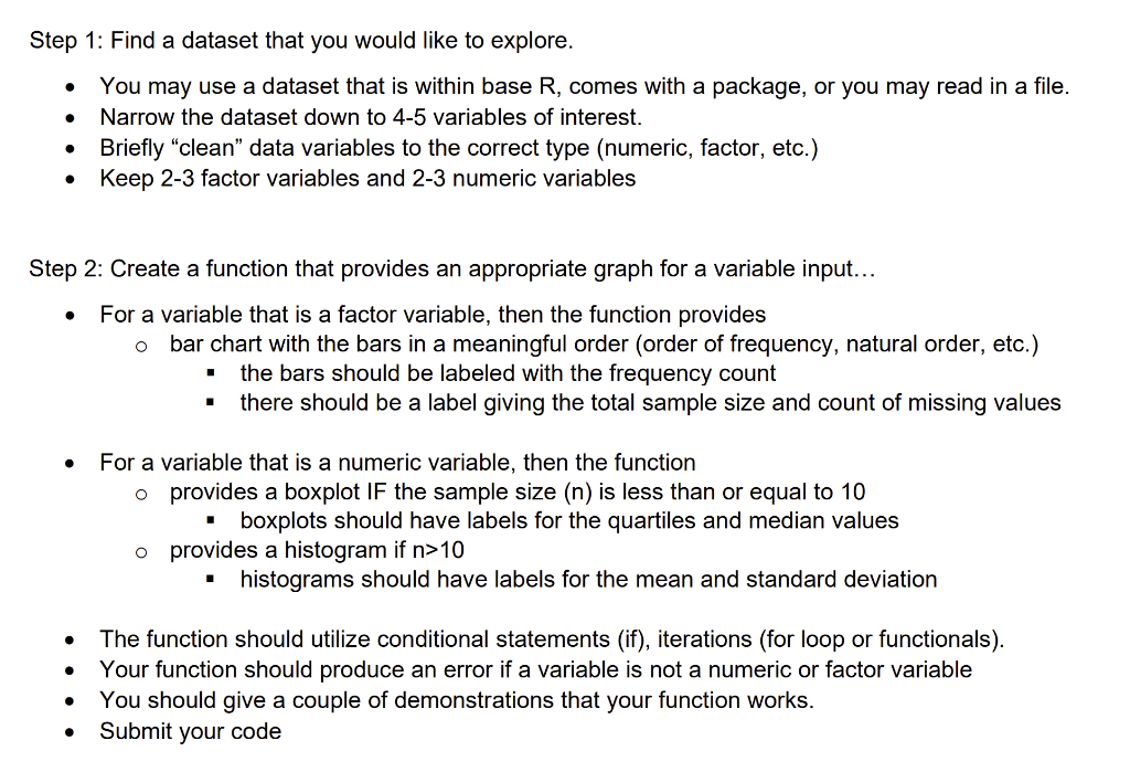 Solved Step 1: Find a dataset that you would like to | Chegg.com