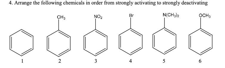 Solved 4. Arrange the following chemicals in order from | Chegg.com