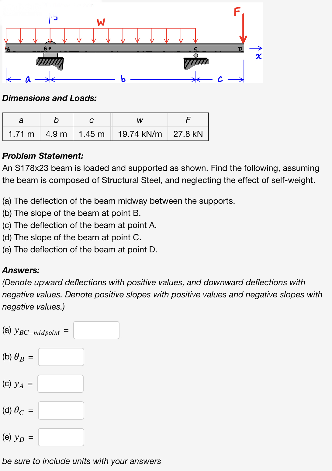 Solved Dimensions and Loads: Problem Statement: An 5178×23 | Chegg.com