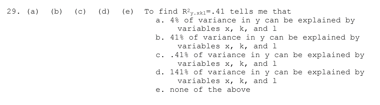 Solved To find R2y⋅xk1=.41 tells me that a. 4\% of variance | Chegg.com