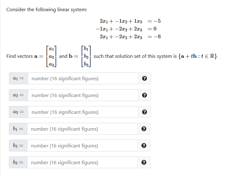 Solved Consider the following linear system: 2:01+ -102 + | Chegg.com