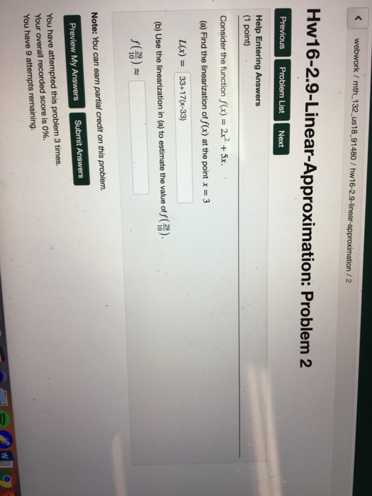 Solved webwork/mth 132 us18 91480 / | Chegg.com