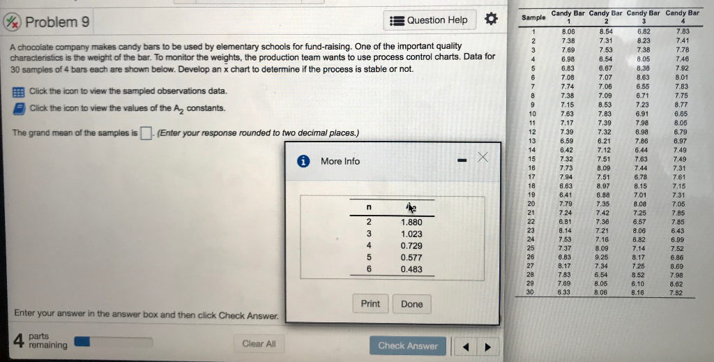 Solved Candy Bar Candy Bar Candy Bar Candy Bar & Problem 9 | Chegg.com