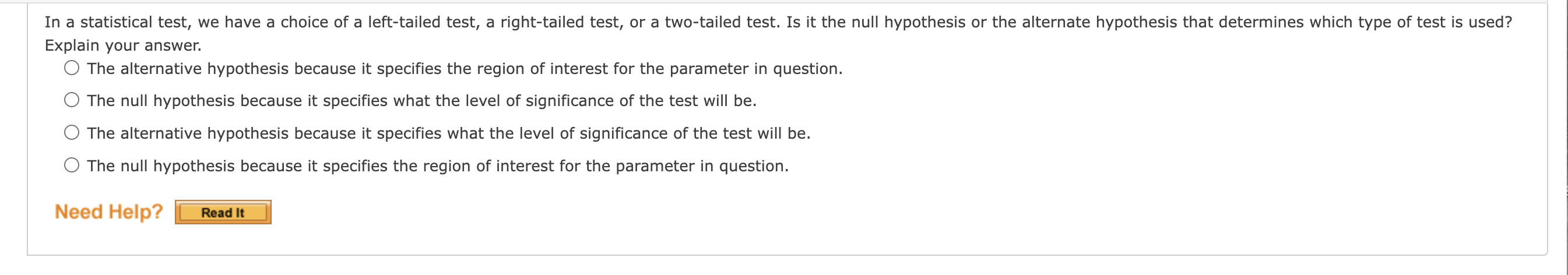 Solved Explain your answer. The alternative hypothesis | Chegg.com