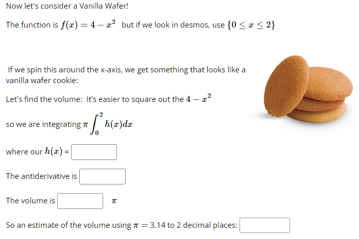 Solved Now let's consider a Vanilla Wafer!The function is | Chegg.com