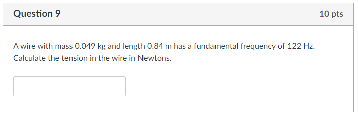 Solved Question 9A wire with mass 0.049 ﻿kg and length 0.84 | Chegg.com