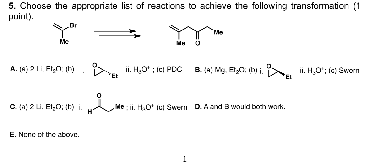 Solved Choose the appropriate list of reactions to achieve | Chegg.com