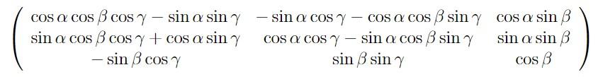 Solved ⎝⎛cosαcosβcosγ−sinαsinγsinαcosβcosγ+cosαsinγ−sinβcosγ | Chegg.com