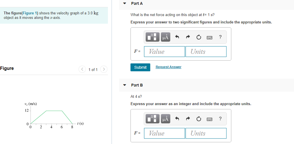 Solved Part A The figure(Figure 1) shows the velocity graph | Chegg.com