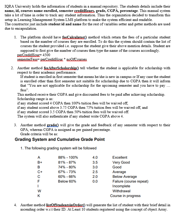 Solved IQRA University holds the information of students in | Chegg.com
