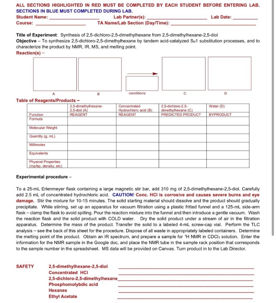 Solved ALL SECTIONS HIGHLIGHTED IN RED MUST BE COMPLETED BY | Chegg.com