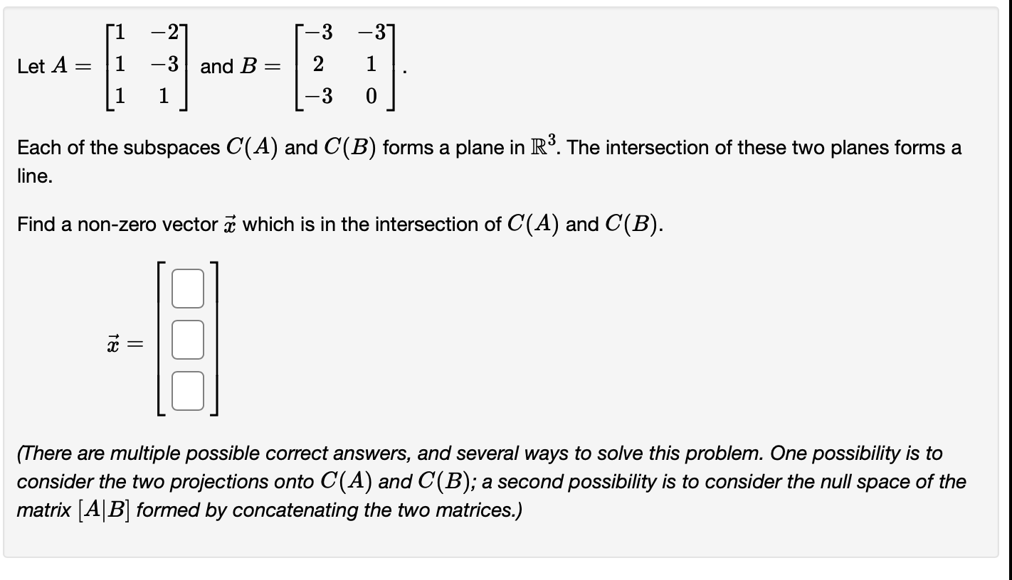 Solved F1 -3 -37 -27 -3 and B= Let A= 1 = 1 1 3 0 Each of | Chegg.com