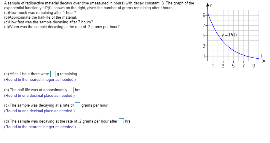 Solved A sample of radioactive material decays over time | Chegg.com