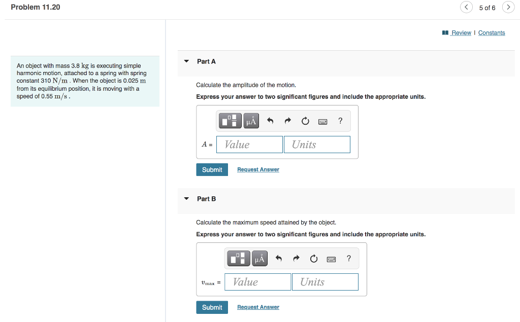 Solved An object with mass 3.8 kg is executing simple | Chegg.com