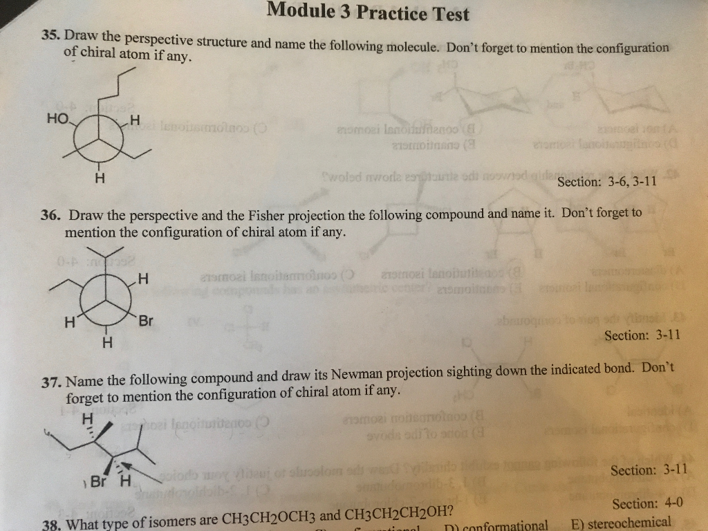 Solved Module 3 Practice Test 35. Draw the perspective | Chegg.com