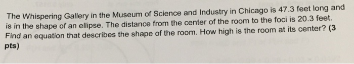 Solved The Whispering Gallery in the Museum of Science and | Chegg.com