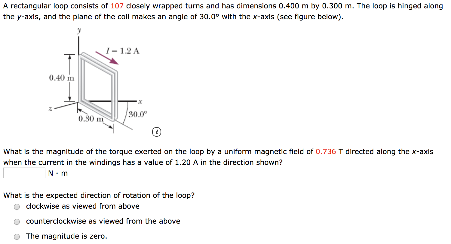 Solved A rectangular loop consists of 107 closely wrapped | Chegg.com
