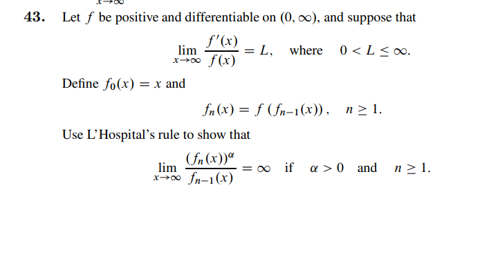 Solved Let f ﻿be positive and differentiable on (0,∞), ﻿and | Chegg.com
